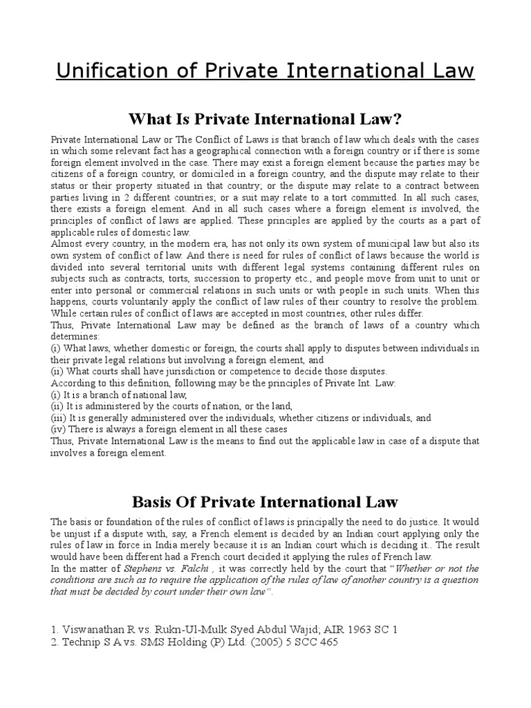 Private International Law | PDF | Politics | Social Science