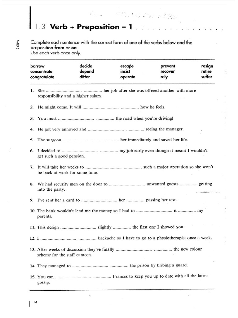 Prepositional Verbs | PDF