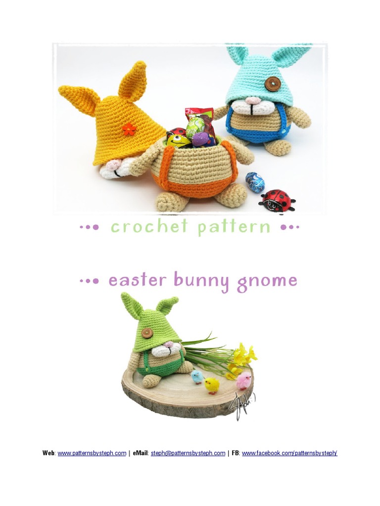 Patterns by Steph-083-Easter Bunny Gnome | PDF | Crochet | Textile Arts