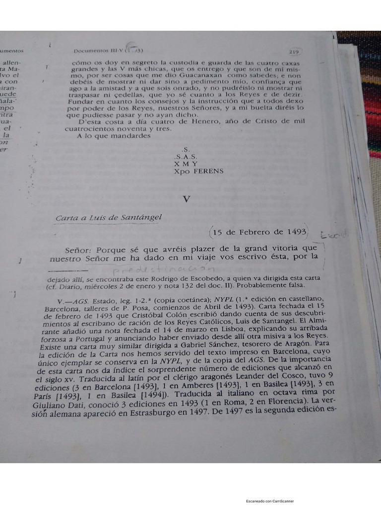 Carta A Luis de Santangel | PDF