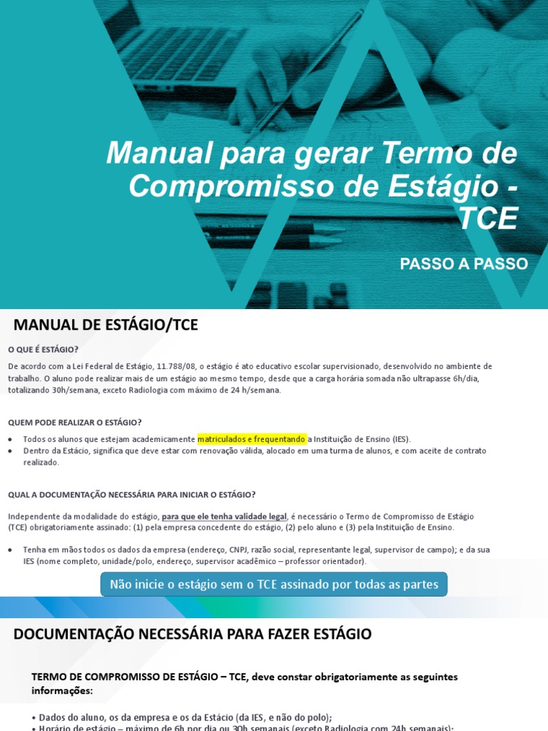 Manual TCE - Passo A Passo - Aluno - 2022 | PDF