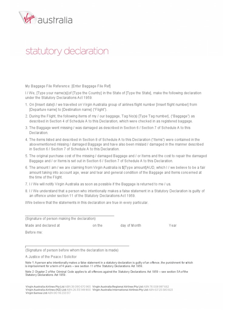 Baggage Claim Form | PDF