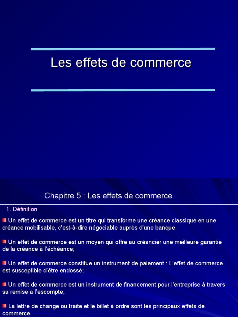 Effet de Commerce | PDF | Effet de commerce | Économie