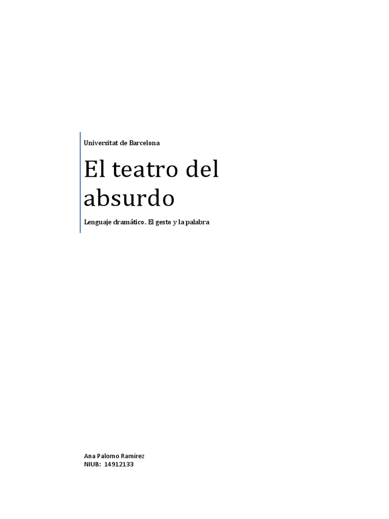Teatre de L'absurd Ordenat (Autoguardado) | PDF | Samuel Beckett | Teatro