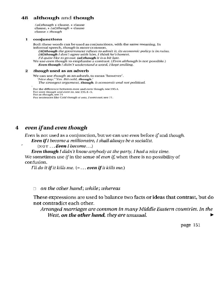 Although Even Though Explanation | PDF