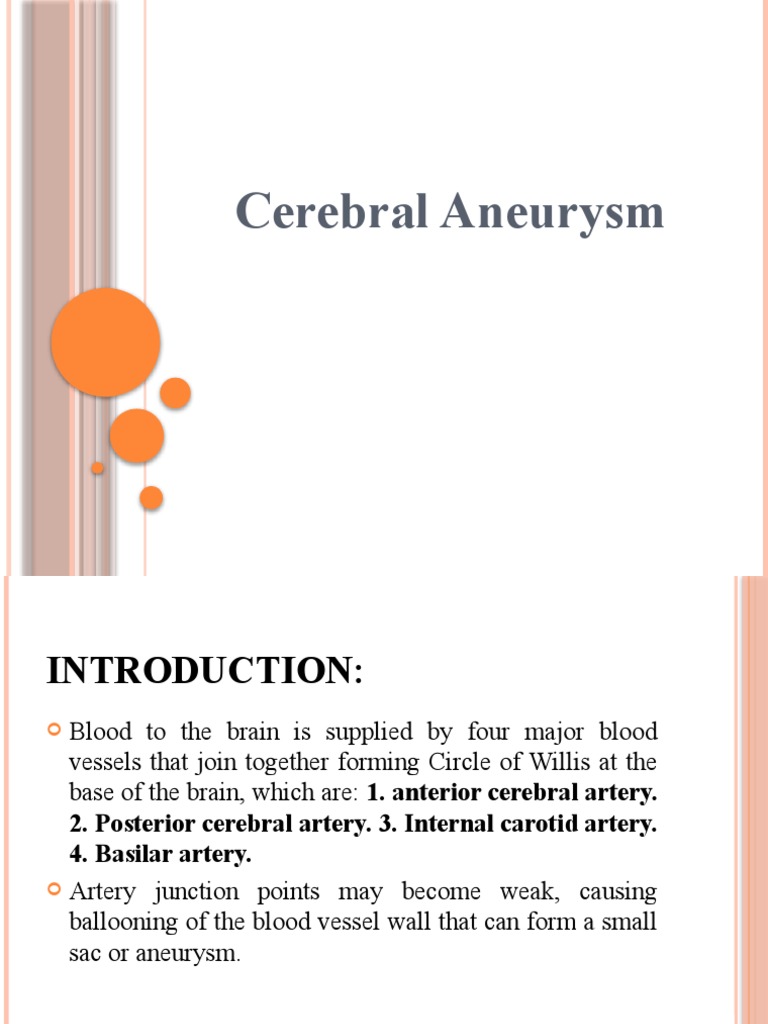 Cerebral Aneurysm | PDF | Stroke | Headache