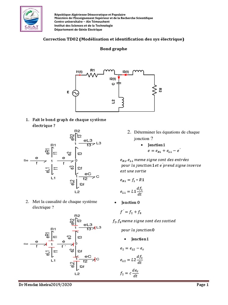 Correction TD02 Modeletident | PDF | Électrotechnique | Science