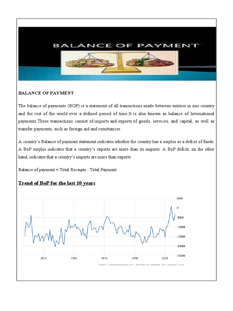 Balance of Payment: Trend of Bop For The Last 10 Years | PDF | Balance ...
