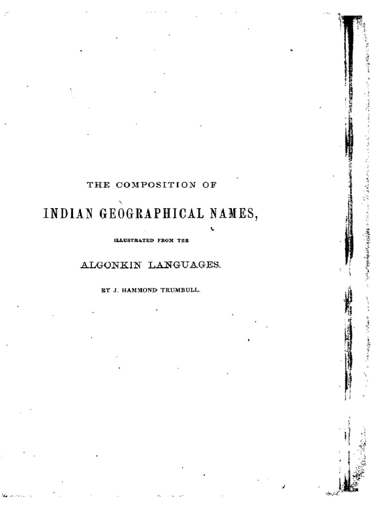 Composition of Indian Geographic Names, Dr. Trumbull | PDF