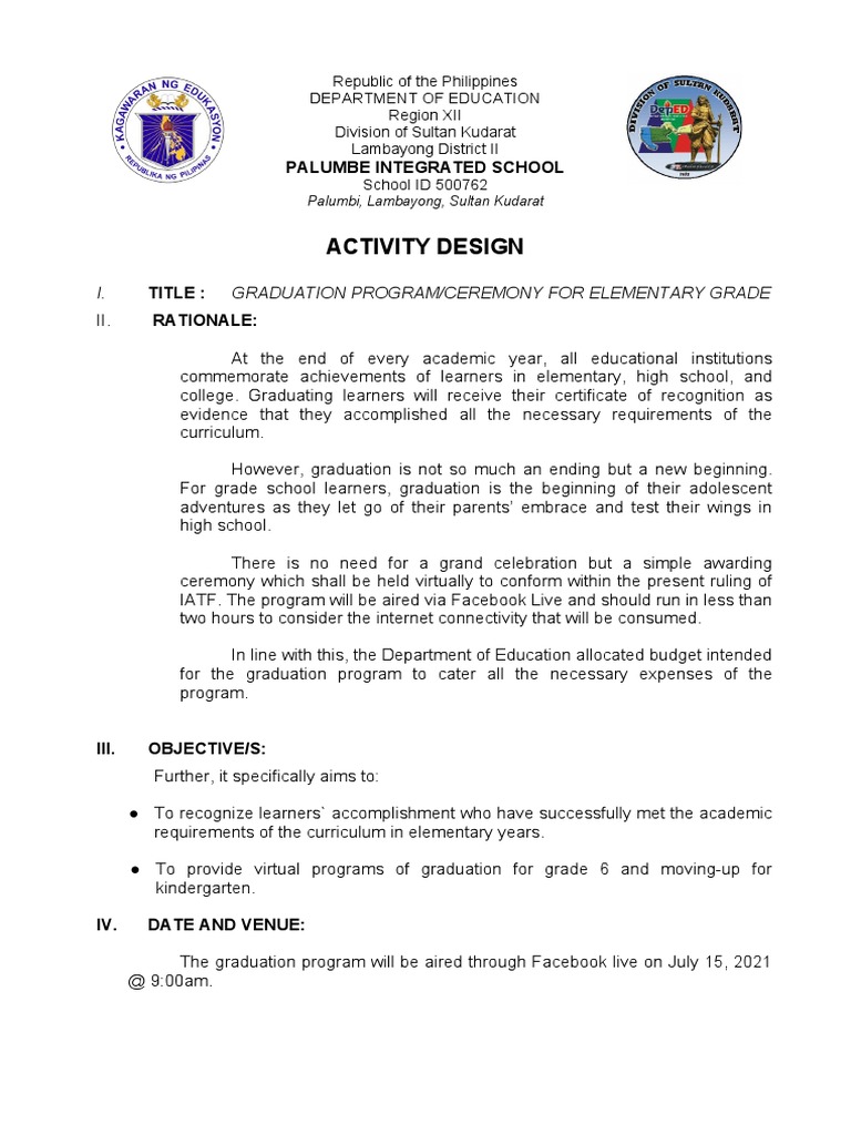 Graduation Activity Design | PDF | Curriculum