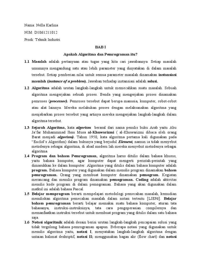 Algoritma & Pemrograman Dasar | PDF | Metode & Bahan Ajar | Komputer