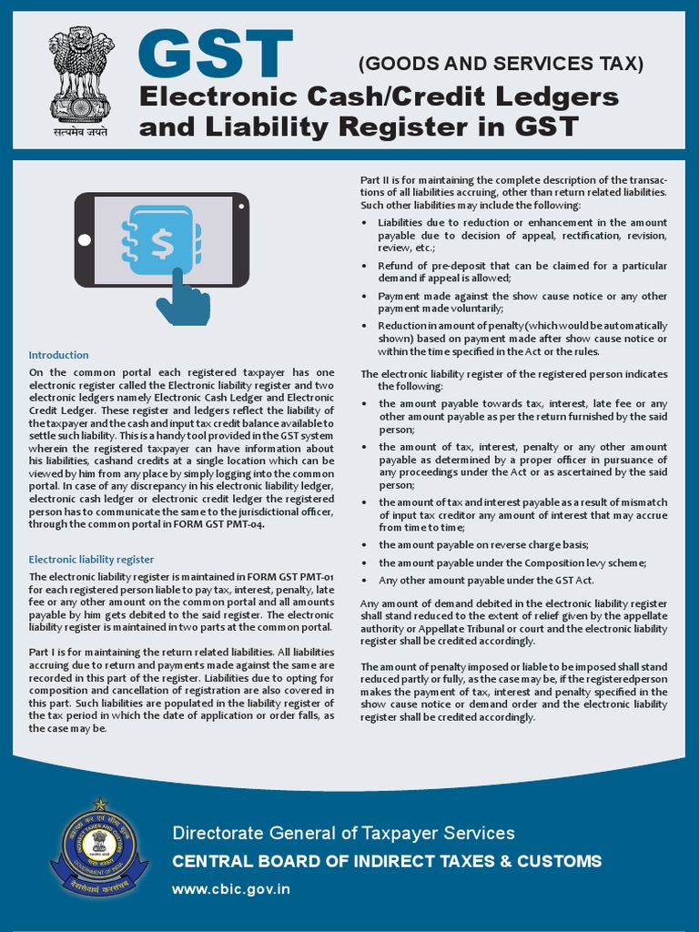 Overview of GST Electronic Ledgers | PDF | Debits And Credits | Payments