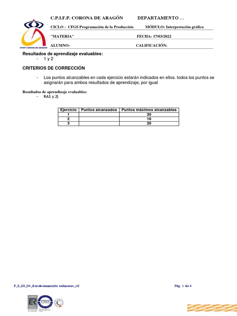 Examen IG - 2t - 2122 | PDF | Tornillo | Engranaje
