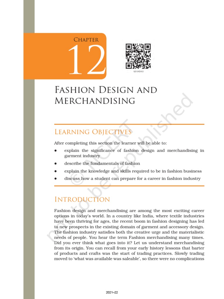 Fashion Design and Merchandising: Learning Objectives | PDF | Fashion ...