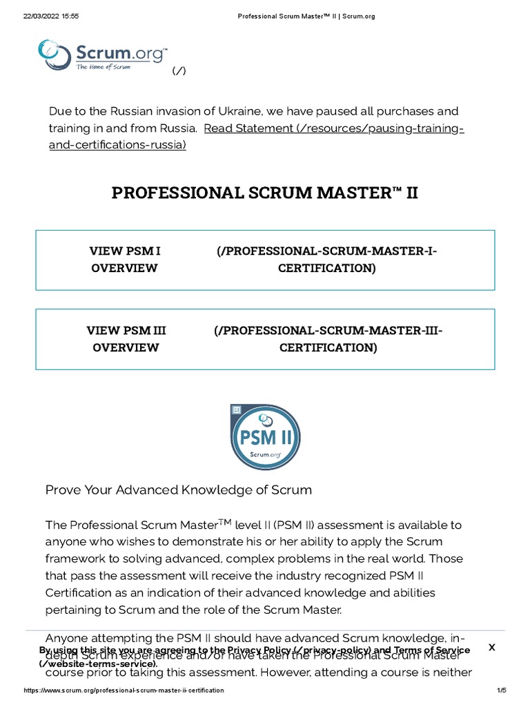 PSM - II - Professional Scrum Master™ II | PDF | Scrum (Software ...