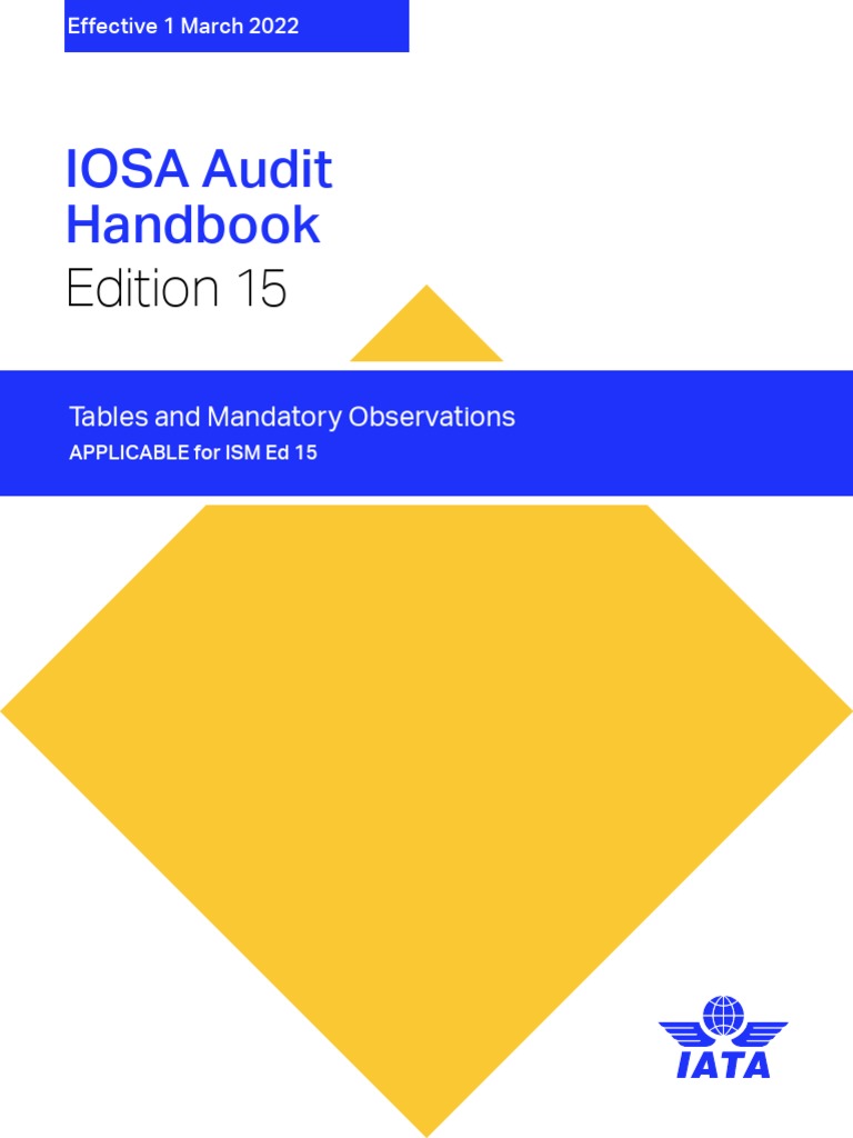 Iosa Audit Handbook Tables and Mandatory Observations Iah Ed 15 | PDF ...