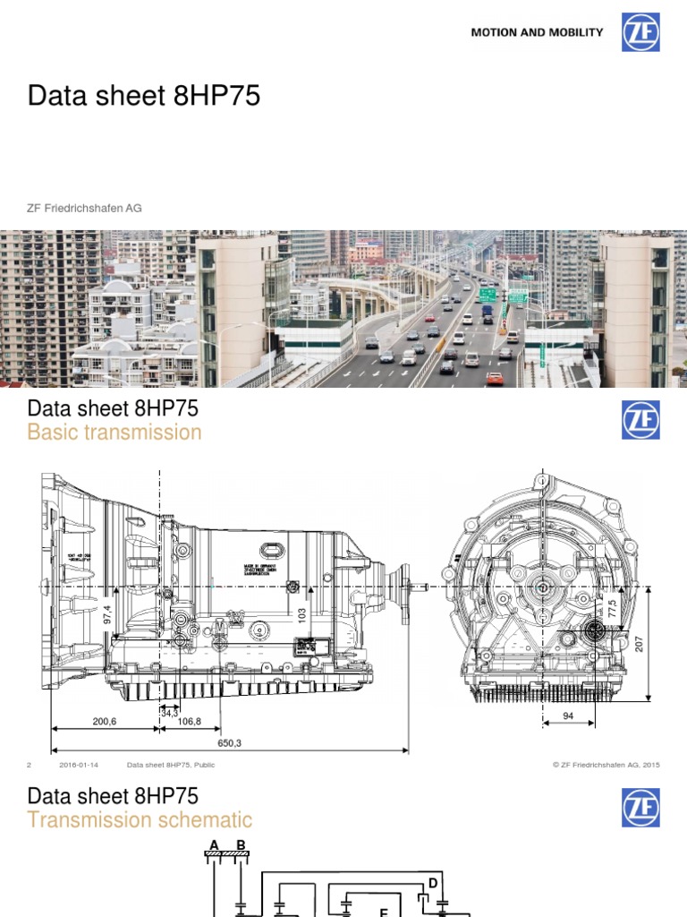 Data Sheet 8HP75: ZF Friedrichshafen AG | PDF | Transmission (Mechanics ...