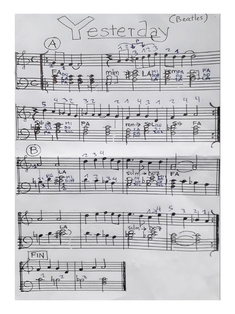 Yesterday Beatles Piano Pdf