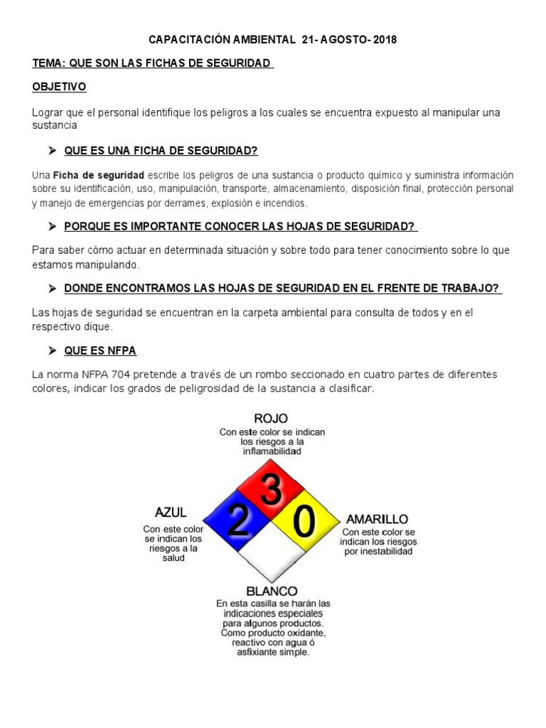 Fichas de Seguridad MSDS | PDF