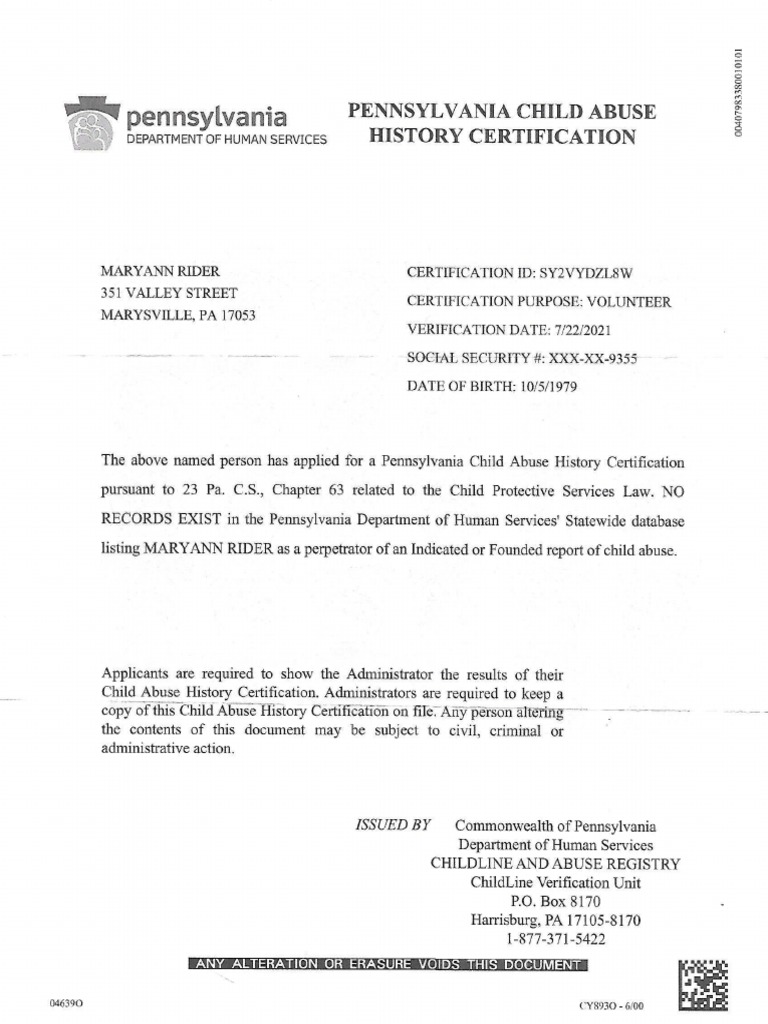 Child Abuse Clearance | PDF