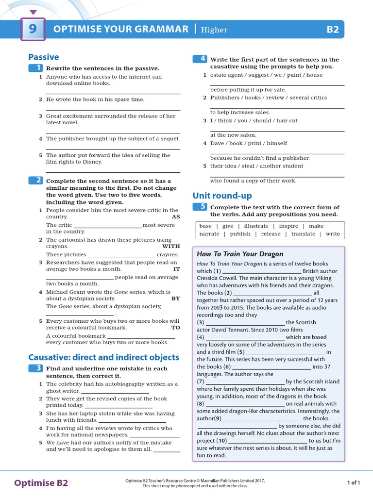 Optimise Your Grammar - B2: Passive | PDF | Books | Linguistics