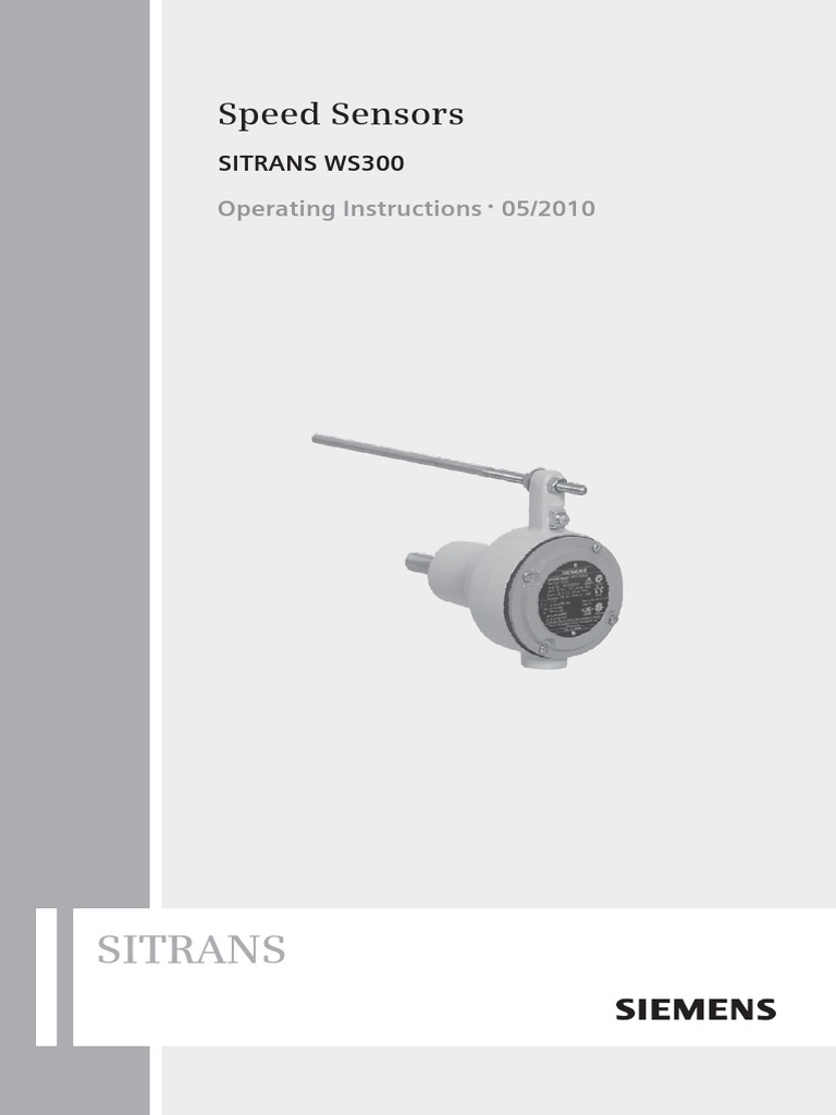 Sitrans: Speed Sensors | PDF | Belt (Mechanical) | Electrical Engineering