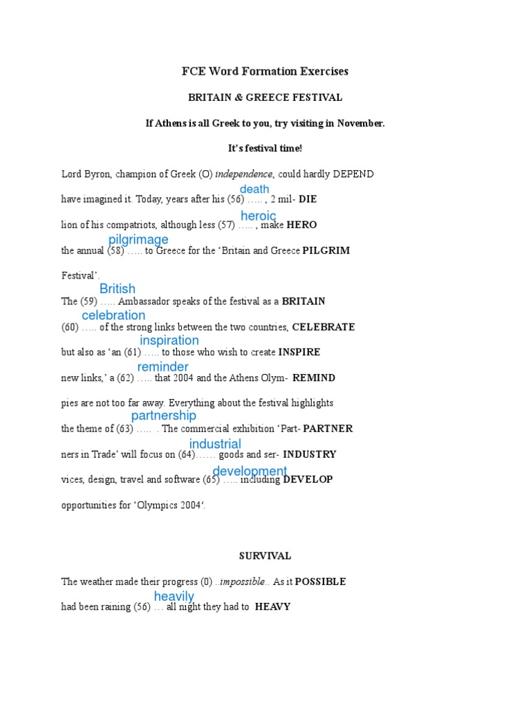 B2 - C1 Word Formation | PDF | Alternative Medicine