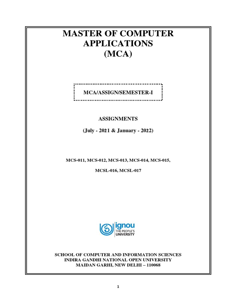 Mca Ass Semester I | PDF | Parameter (Computer Programming) | Subroutine
