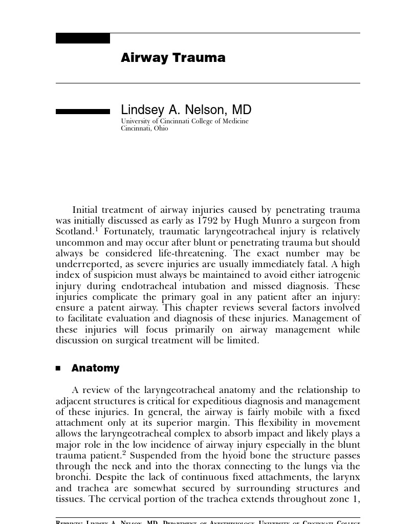 Airway Trauma | PDF | Larynx | Aorta