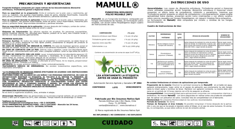 FT - Mamull | PDF | Agua | Especialidades Medicas
