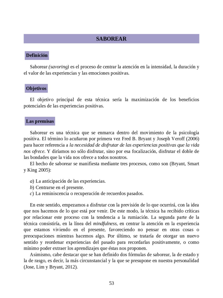 Técnicas de Saborear Experiencias Positivas | PDF | Felicidad | Imagen