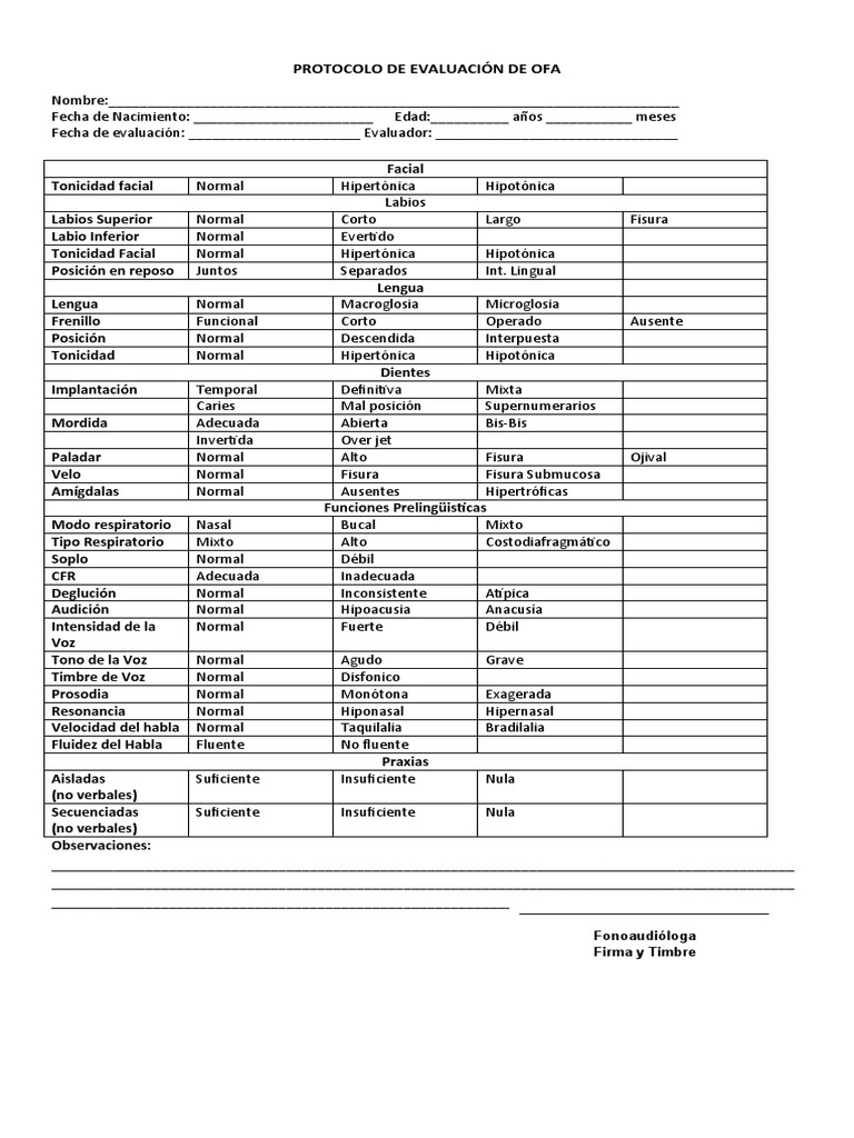 Protocolo OFA | PDF | Cara | Anatomía humana