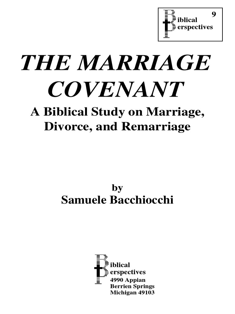 BACCHIOCCHI, Samuele - The Marriage Covenant | PDF | Marriage | Covenant (Biblical)