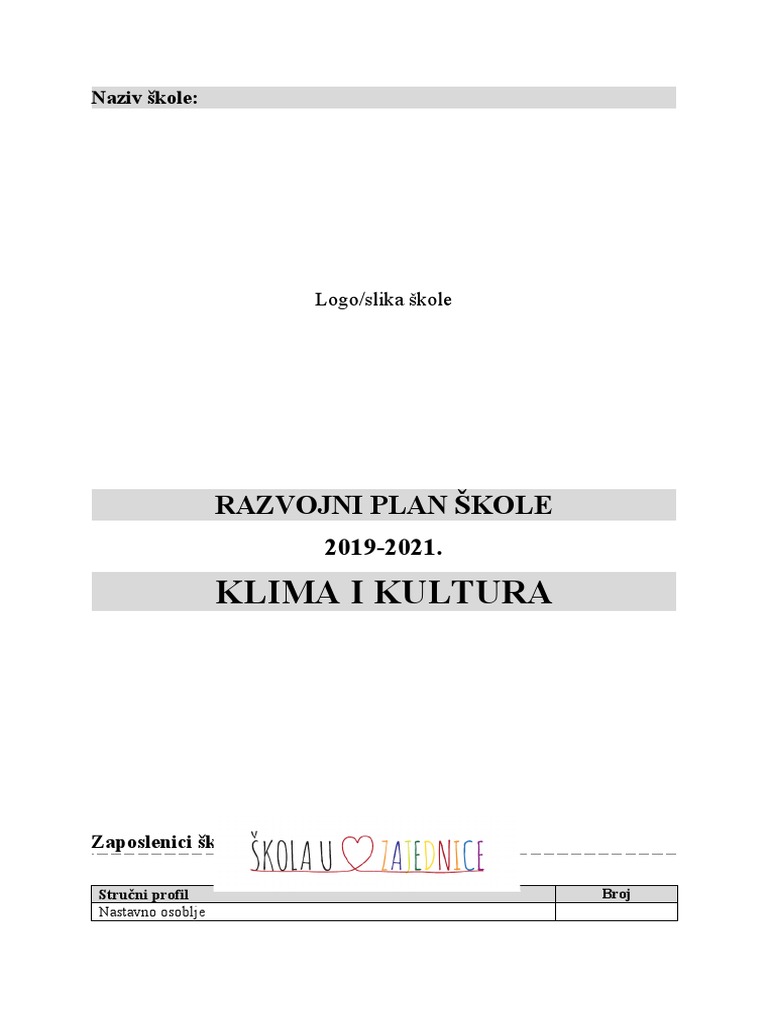Modul 3 RAZVOJNI PLAN - Skola | PDF