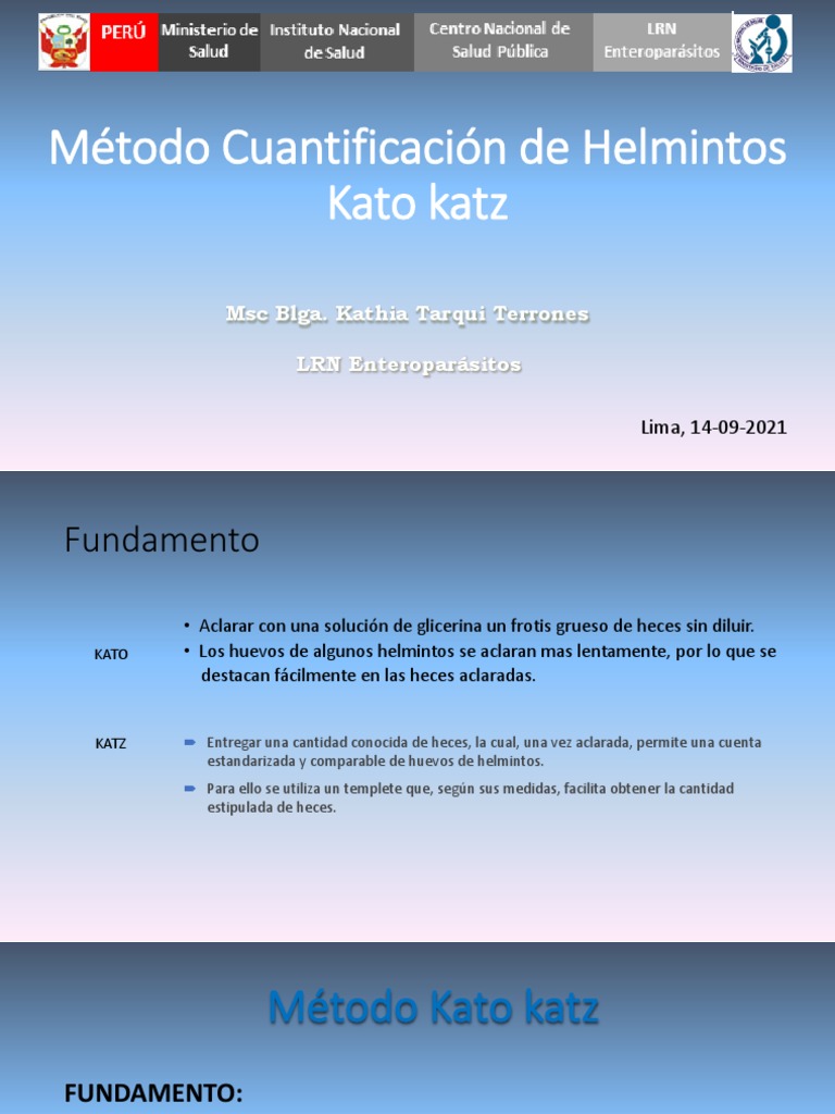 Método Kato Katz | PDF