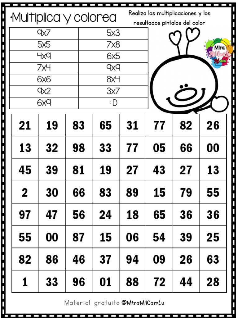 Multiplica y Colorea MtraMilCamLu | PDF