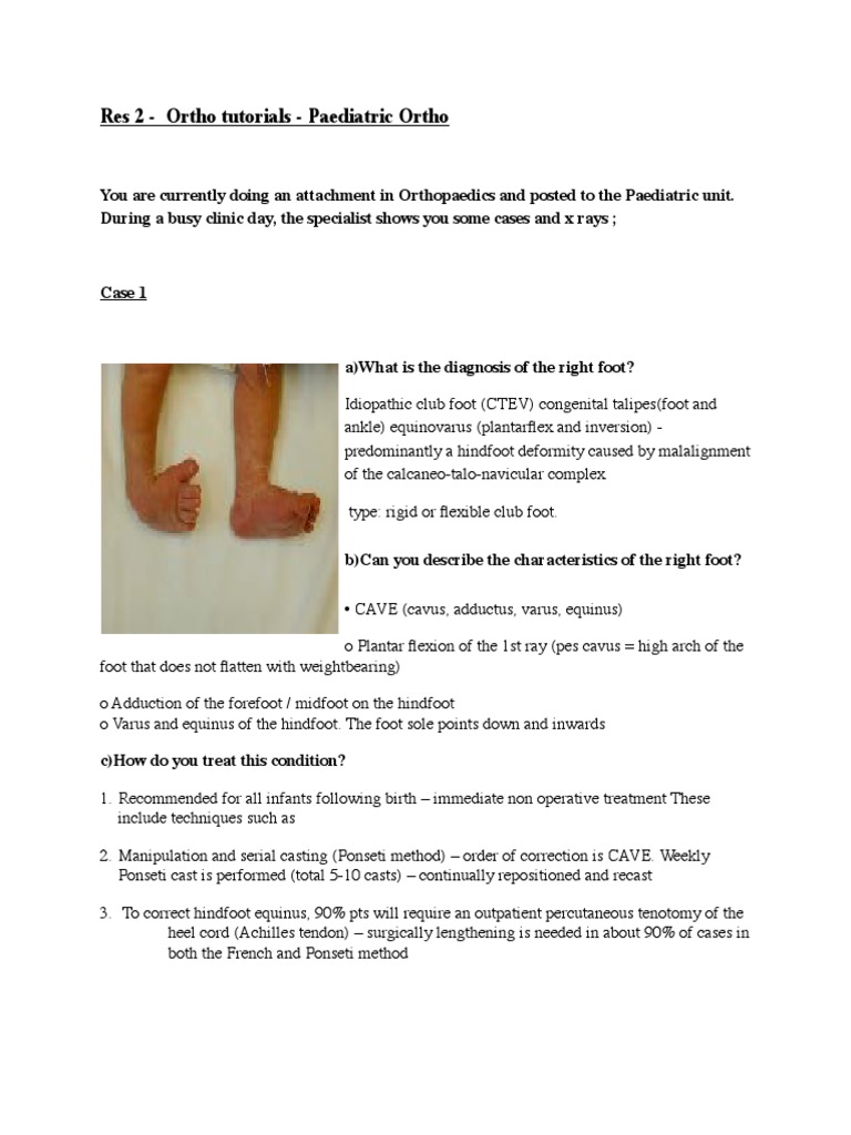 Pediatric Orthopedic Cases | PDF | Foot | Hip