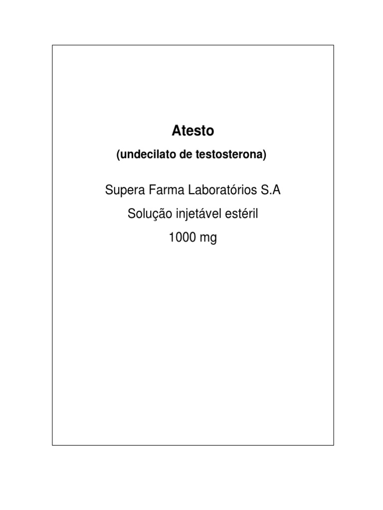 Atesto 250mgml Supera Solucao Injetavel 5ml | PDF | Câncer | Testosterona