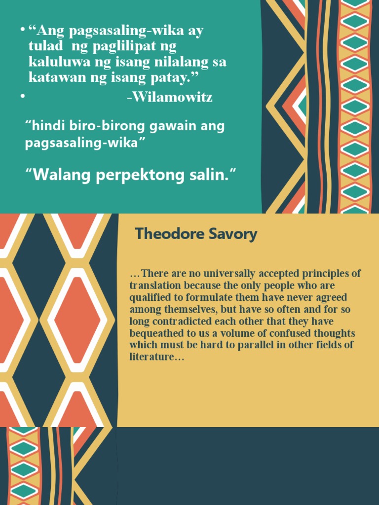 Mga Simulain Sa Pagsasaling-Wika | PDF