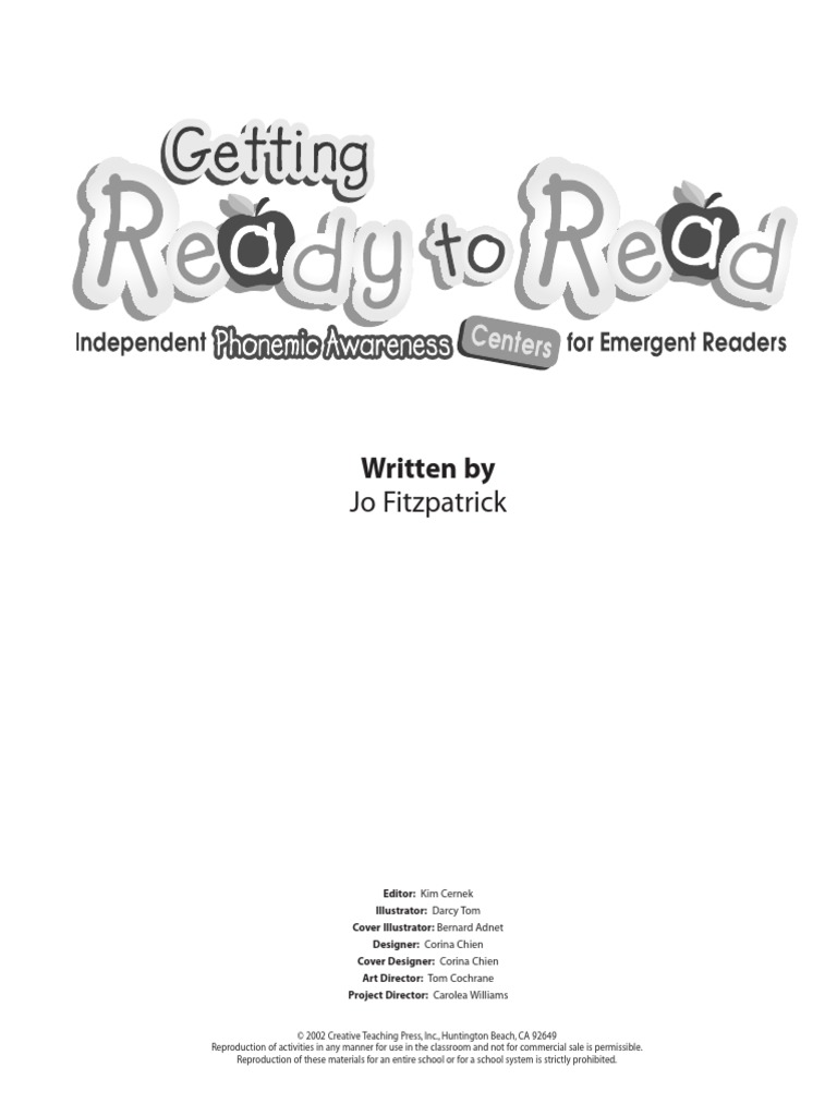 Getting Ready To Read | PDF | Phonics | Linguistics
