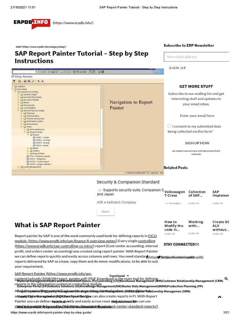 SAP Report Painter Tutorial - Step by Step Instructions | PDF ...