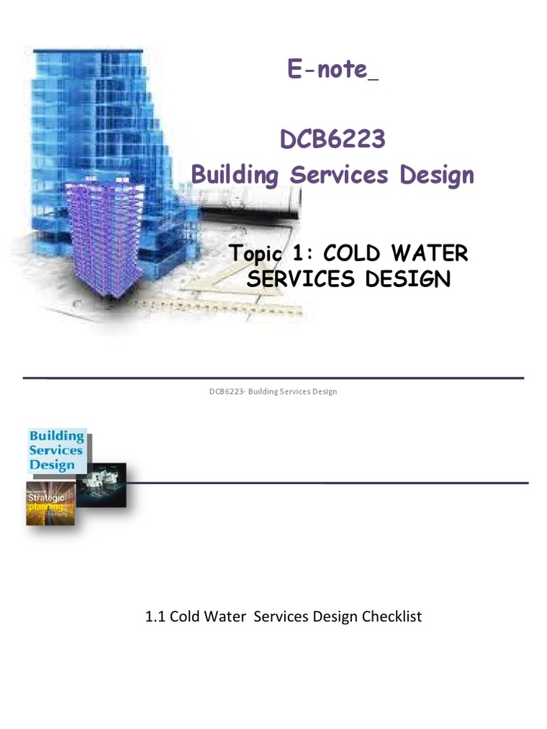 Cold Water Services Design | PDF