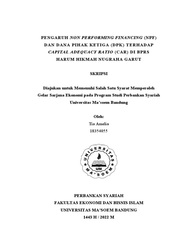 Pengaruh NPF dan DPK di BPRS | PDF
