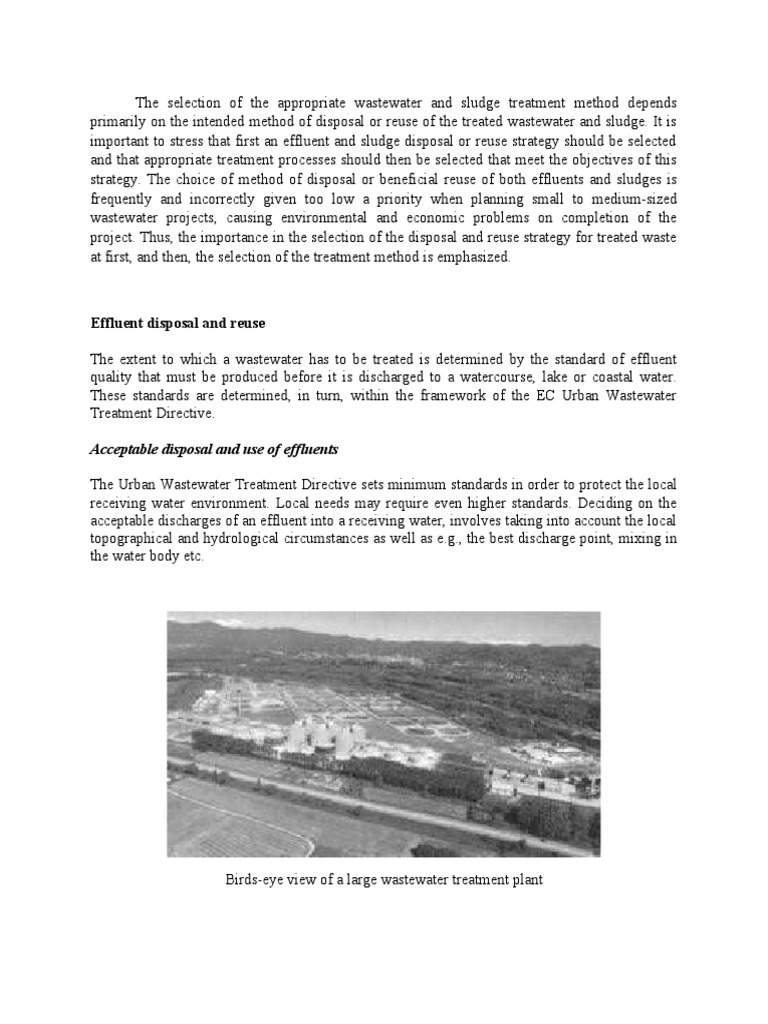 Effluent Disposal and Reuse | PDF | Sewage Treatment | Waste Management