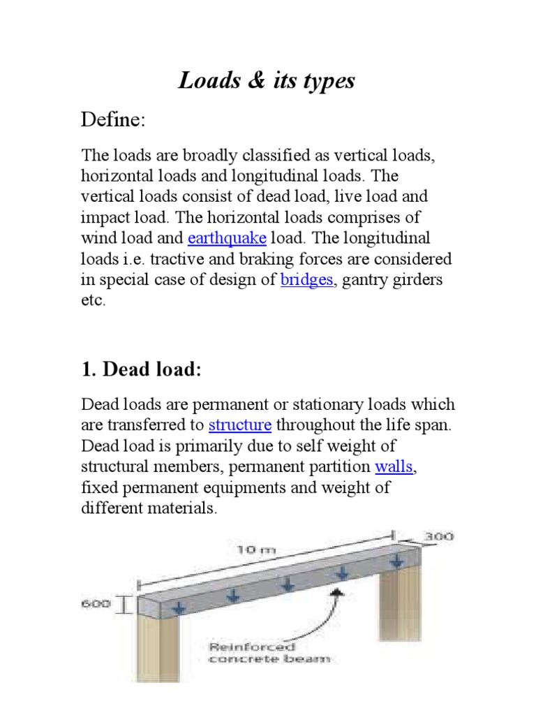 Loads & Its Types: Define | PDF | Structural Load | Earthquakes