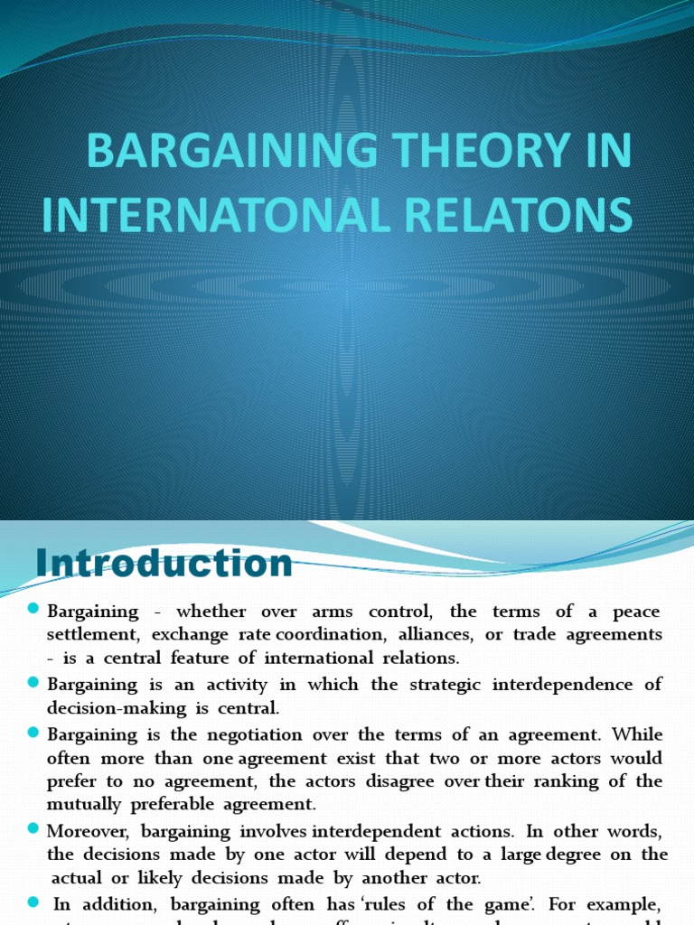 Bargaining Theory in Internatonal Relatons | PDF | Bargaining | Negotiation