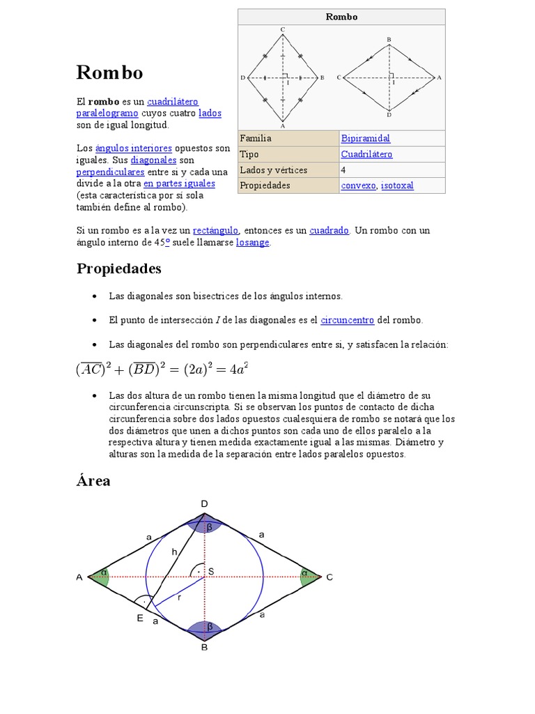 Rombo | PDF | Matemática Elemental | Geometría euclidiana