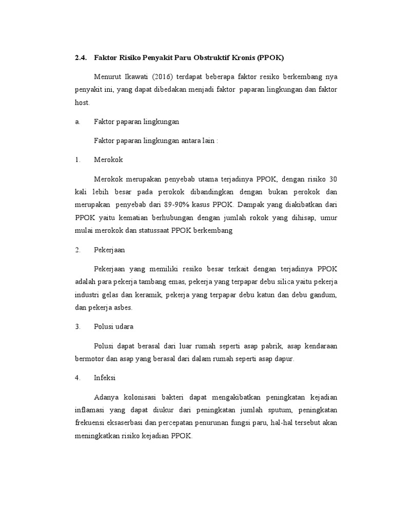 Risiko dan Prevalensi PPOK | PDF