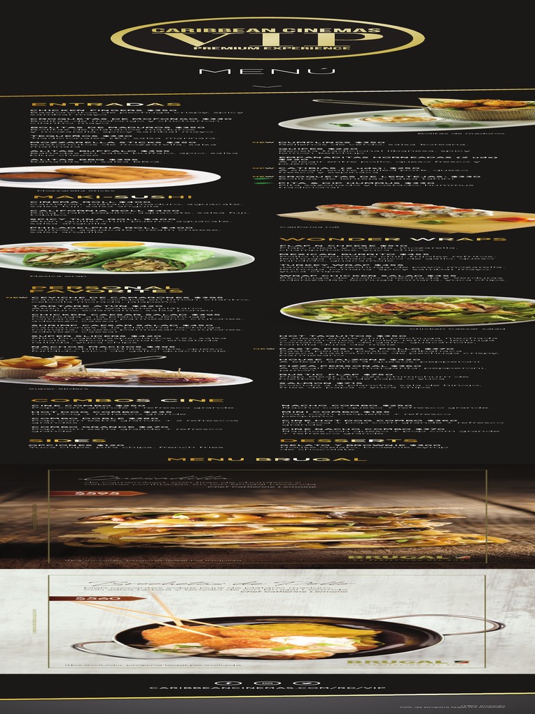Menu Caribbean Cinemas | PDF | pesto | Cocina occidental