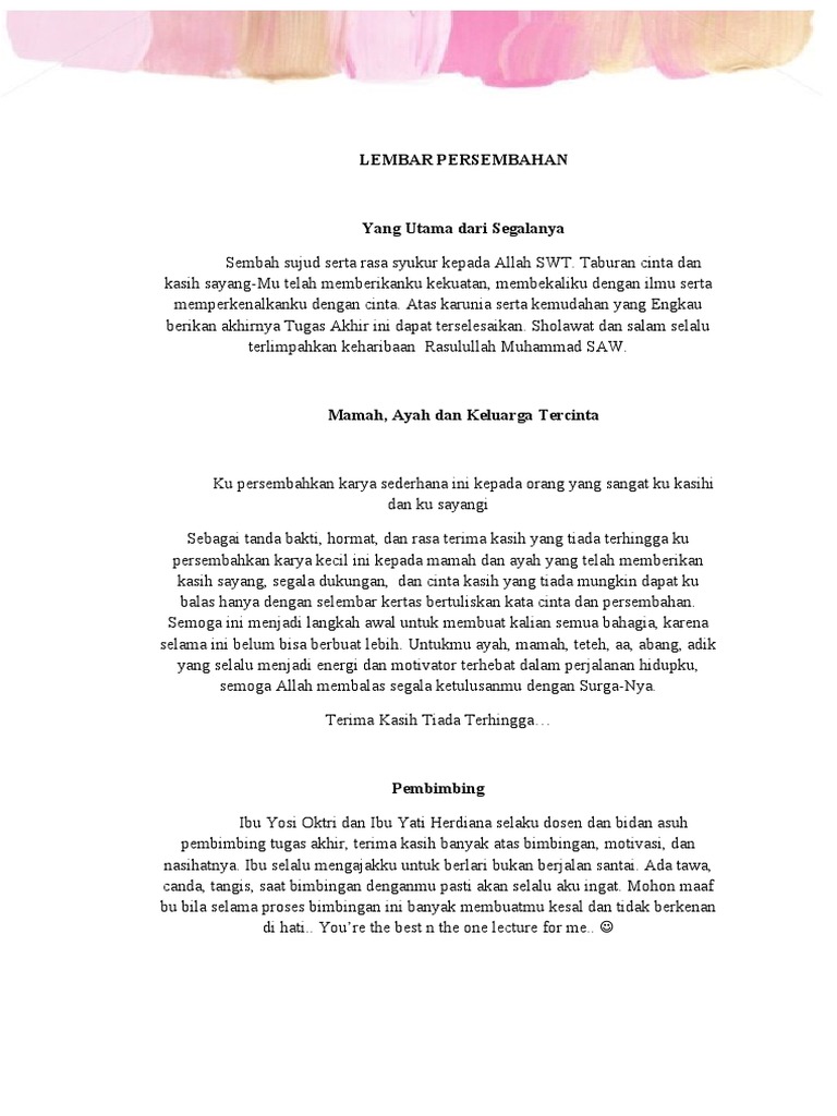 Persembahan Tugas Akhir yang Penuh Cinta | PDF